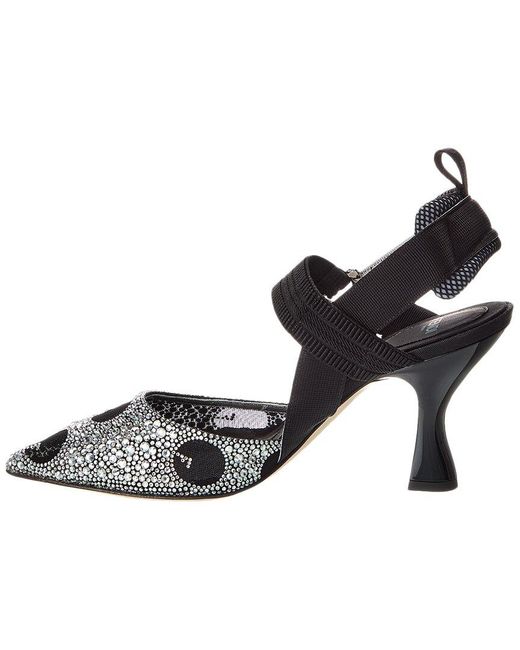 Fendi Colibri Rhinestone Mesh Pump in Metallic | Lyst