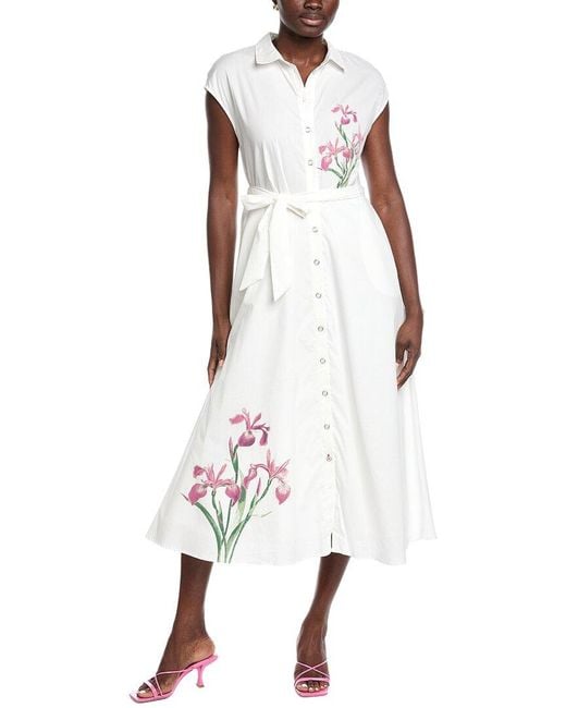 HUNTER Button Down Maxi Shirt Dress in White | Lyst