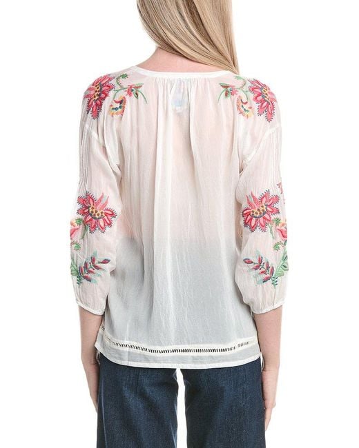 Johnny Was Petite Teyros Blouse in White | Lyst