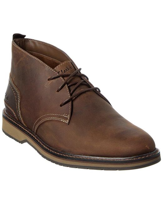 Clarks Monahan Leather Chukka Boot in Brown for Men | Lyst UK