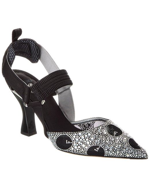 Fendi Colibri Rhinestone Mesh Pump in Metallic | Lyst