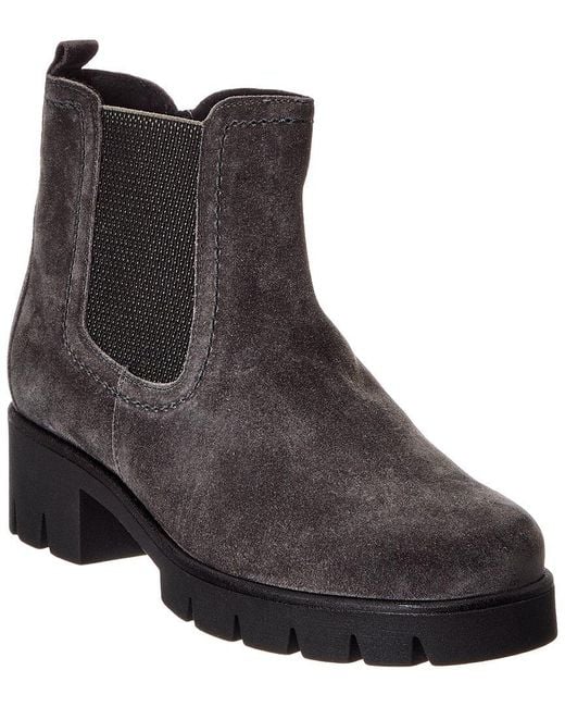 Gabor Suede Chelsea Boot in Black | Lyst UK