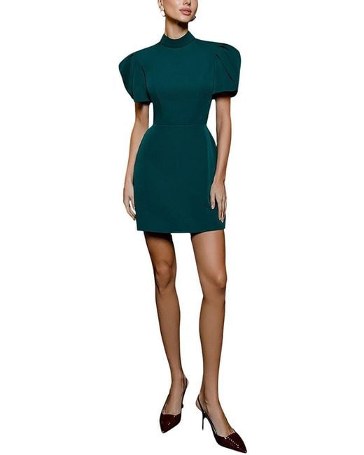 Amanda Royal Mini Dress in Green | Lyst UK