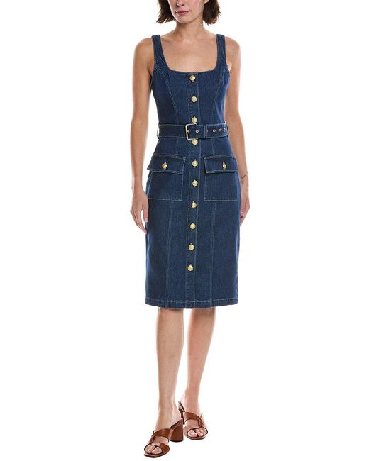 L'Agence Idy Denim Tank Dress in Blue | Lyst UK
