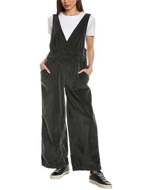 Free People Mara Cord Overall in Black | Lyst