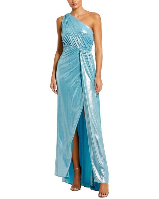 Mac Duggal One Shoulder Draped Gown in Blue | Lyst UK