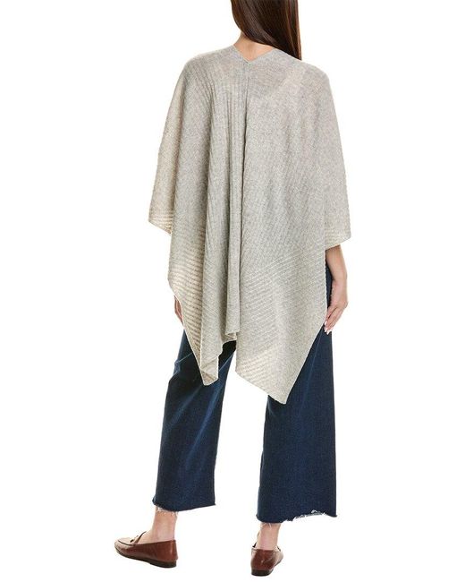Amicale Cashmere Traveling Rib Cashmere Cape in Blue | Lyst