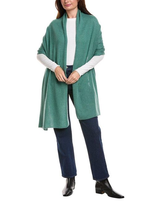 Amicale Cashmere Jersey Cashmere Travel Wrap in Green | Lyst UK