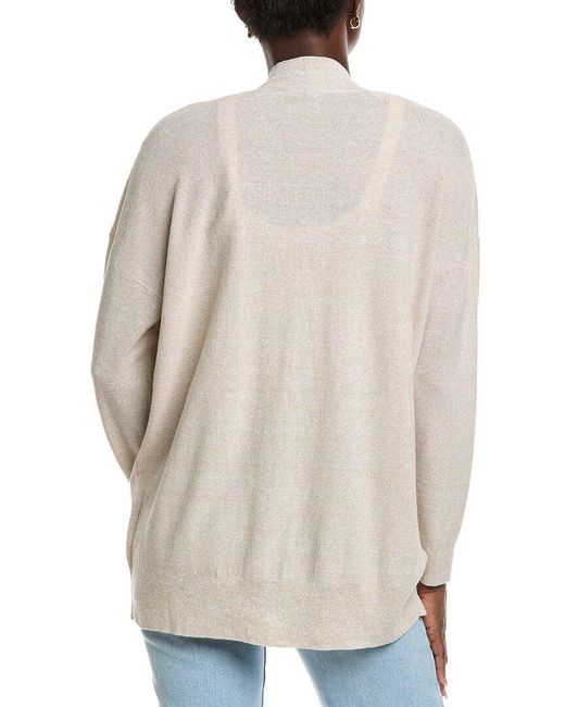 Eileen Fisher Long Linen-Blend Cardigan in Natural | Lyst UK