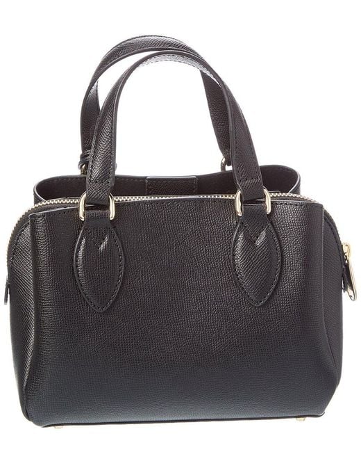 Furla Minerva Xl Leather Mini Leather Tote in Black | Lyst