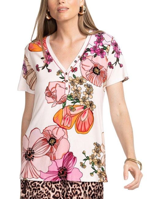 Johnny Was Janie Favorite T-Shirt in Pink | Lyst UK