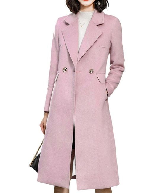 RVHSWDS Long Trench Coat in Pink | Lyst
