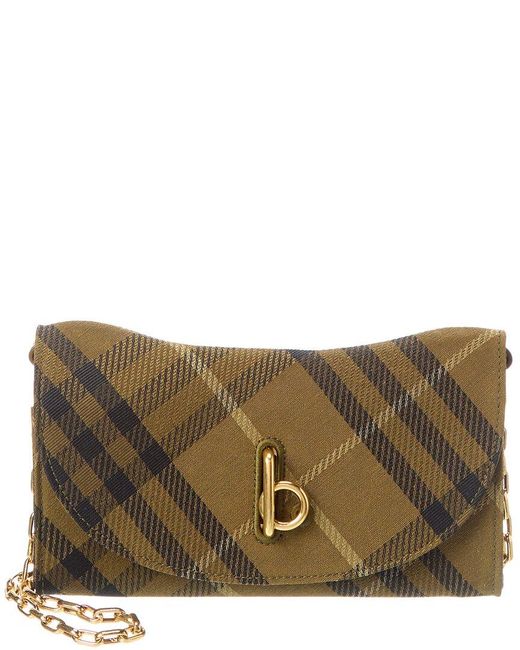 Burberry Rocking Horse Canvas Wallet On Chain in Brown | Lyst