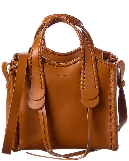 Chloé Mony Small Leather Tote in Brown | Lyst UK