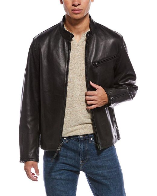 Robert Graham Lamb Leather Jacket in Black for Men | Lyst UK