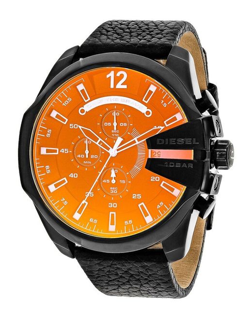 DIESEL Mega Chief Watch in Orange for Men | Lyst