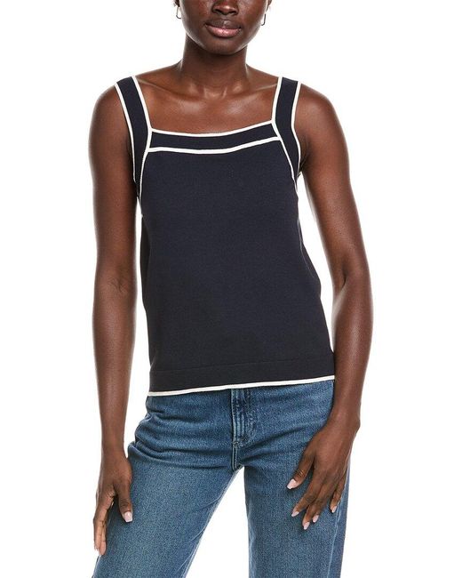BOSS Flimi Knit Top in Blue | Lyst UK