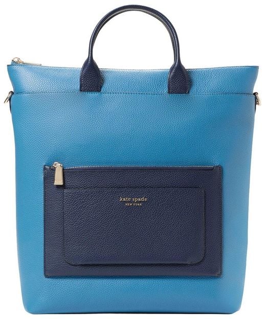 Kate Spade Walker Colorblocked Convertible Leather Backpack in Blue | Lyst