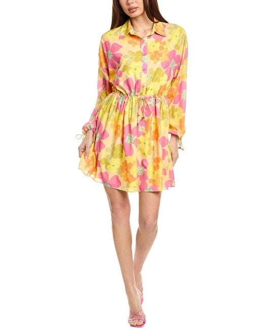 FLORA BEA NYC Sianna Mini Dress in Yellow | Lyst