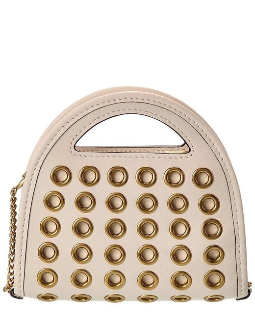 COACH Grommets Top Handle Leather Card Case in Metallic | Lyst