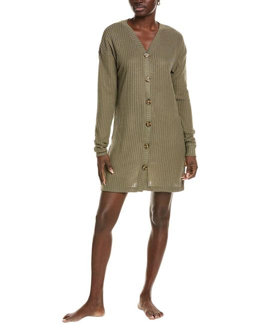 Honeydew Intimates Intimates Off Duty Rib Knit Cardigan in Natural | Lyst