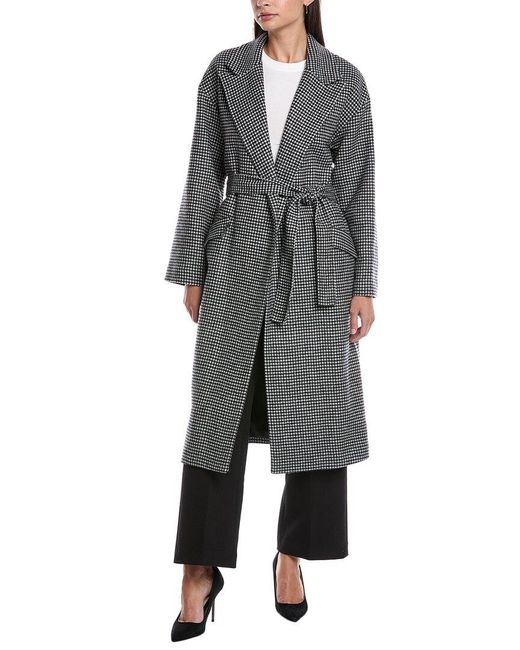 Theory Wool-Blend Robe Coat in Gray | Lyst