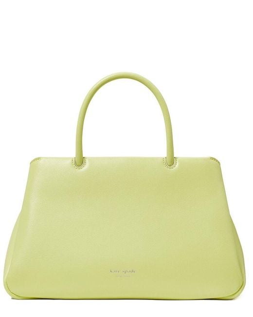 Kate Spade Grace Fine Grain Leather Medium Satchel in Yellow | Lyst