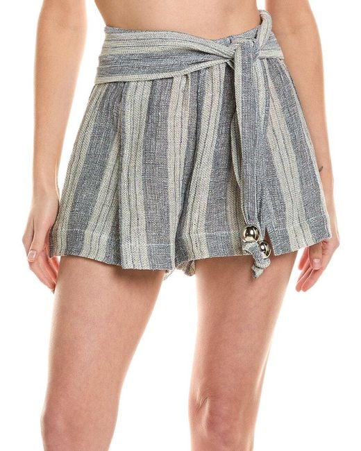 Lisa Marie Fernandez Farrah Linen-Blend Short in Grey | Lyst UK