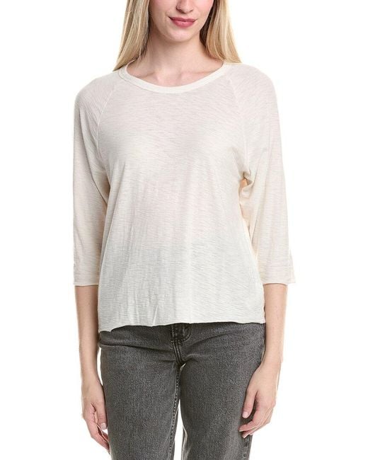 James Perse Raglan Top in White | Lyst