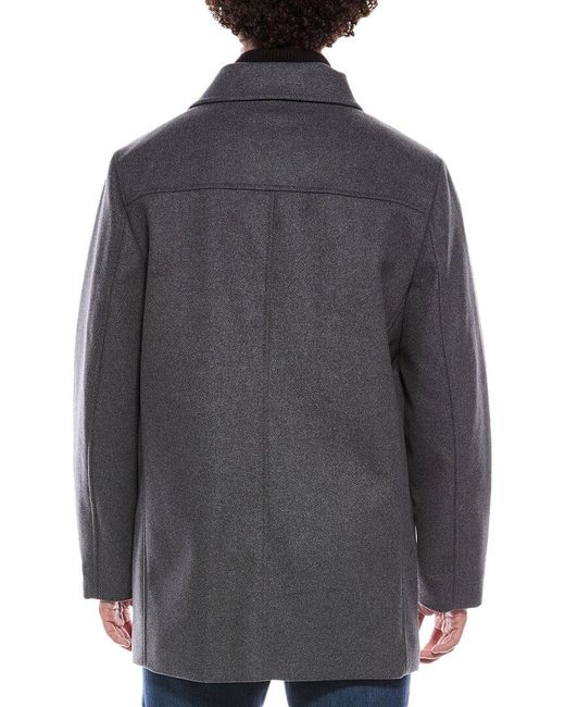 Kenneth Cole Wool-Blend Coat in Black for Men | Lyst UK
