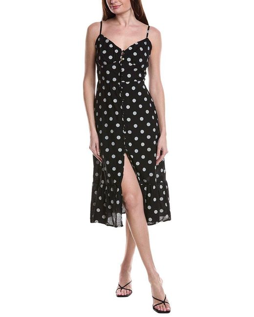 ANNA KAY Unison Dot Midi Dress in Black | Lyst
