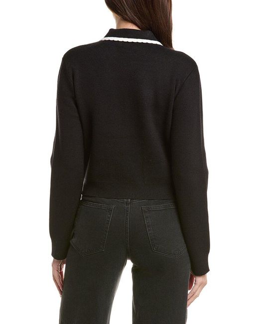 English Factory Scallop Detailed Cardigan in Black | Lyst UK