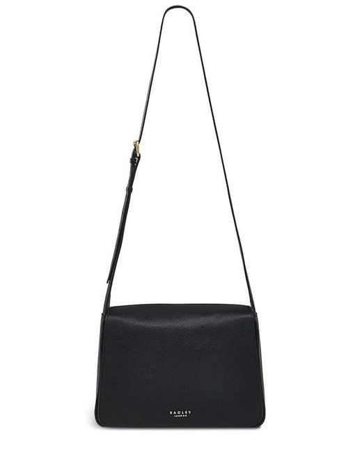 Radley Radley Large Flap-Over Leather Crossbody in Black | Lyst