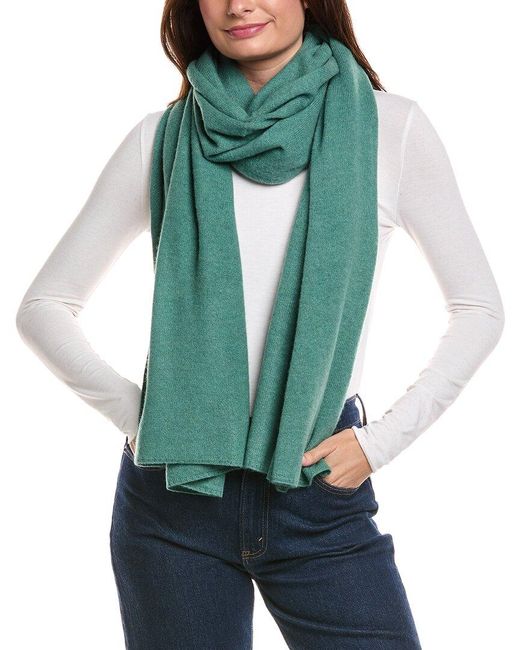 Amicale Cashmere Jersey Cashmere Travel Wrap in Green | Lyst UK