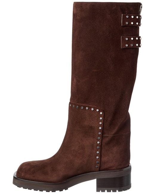 Jimmy Choo Brooklyn 90 Suede Long Boot in Brown | Lyst