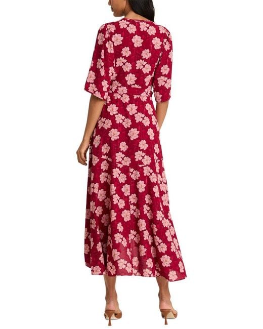 Draper James Fiona Wrap Midi Dress in Red | Lyst UK