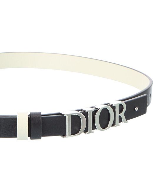 Dior D-Dream Reversible Leather Belt in White | Lyst UK