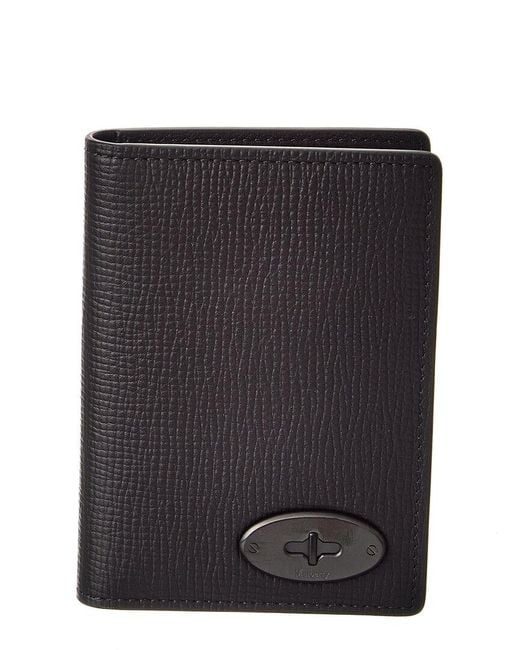 Mulberry Postman Plaque Leather Card Wallet in Black for Men | Lyst
