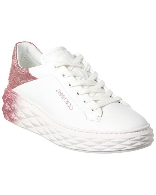 Jimmy Choo Diamond Maxi/F Ii Leather Sneaker in White | Lyst
