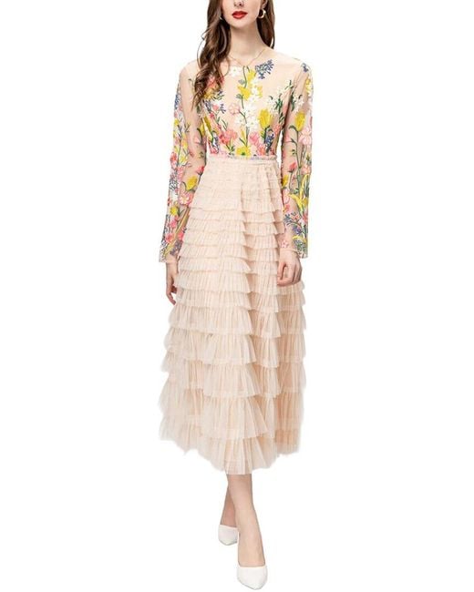 Adele Berto Maxi Dress in Natural | Lyst UK