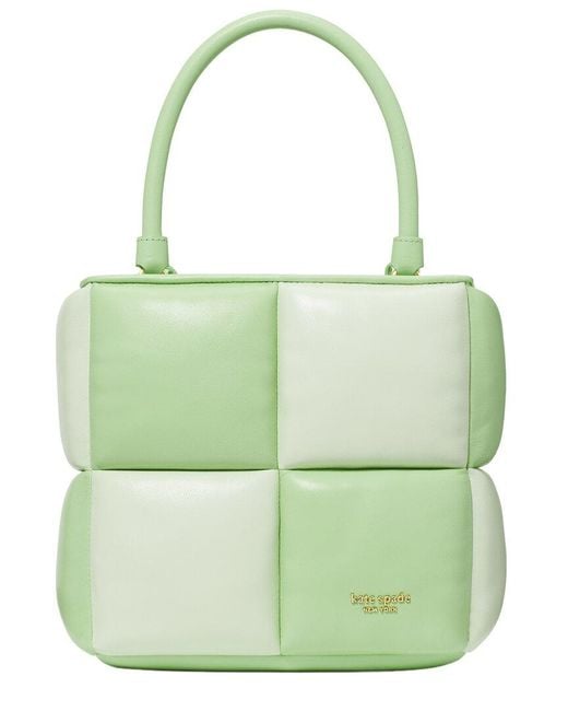 Kate Spade Boxxy Colorblocked Leather Tote in Green | Lyst