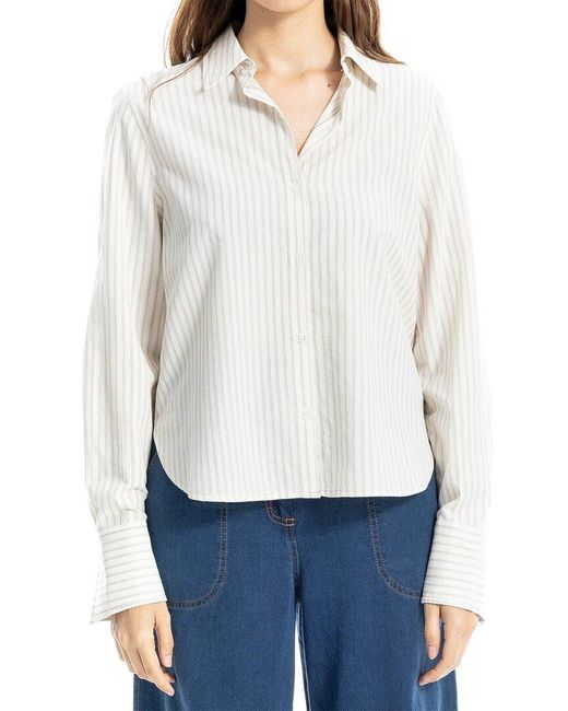 Max Studio Button Shirt in White | Lyst UK