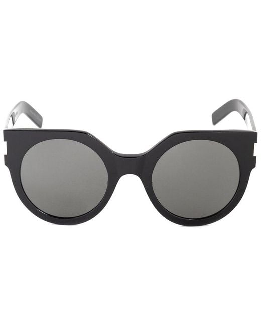 Saint Laurent Sl 185 Slim 52Mm Sunglasses in Black | Lyst UK