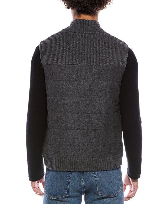 Amicale Cashmere Channel Quilted Wool & Cashmere-Blend Sweater Vest in ...