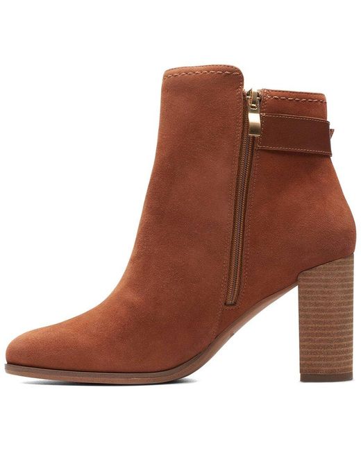 Clarks Freva85 Buckle Suede Boot in Brown | Lyst