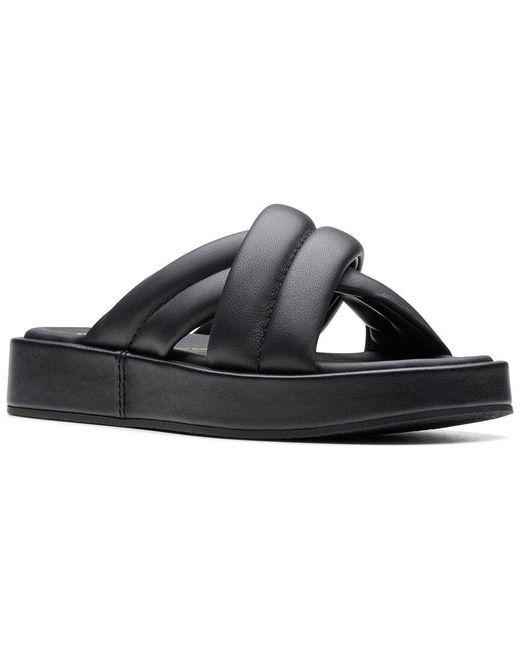 Clarks Alda Glide Leather Sandal in Brown | Lyst