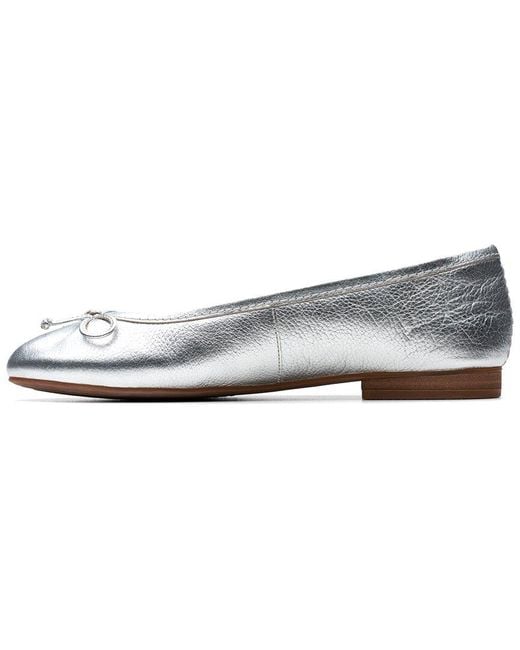 Clarks Fawna Lily Leather Ballet Flat in White | Lyst UK