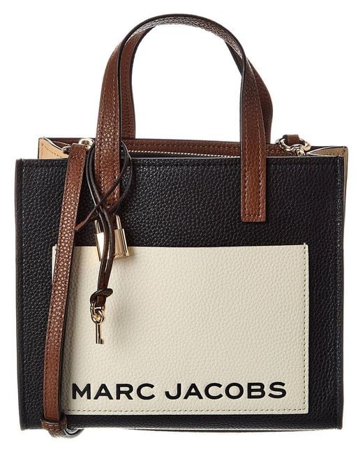 Marc Jacobs Grind Mini Leather Tote in Black | Lyst