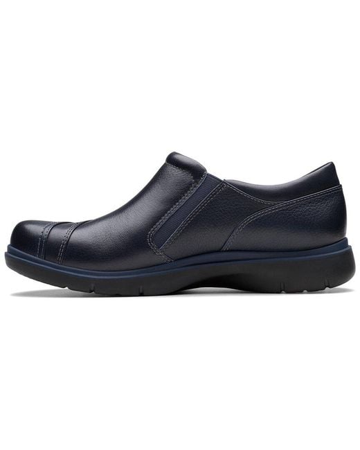 Clarks Certina Pure Leather Loafer in Blue | Lyst UK