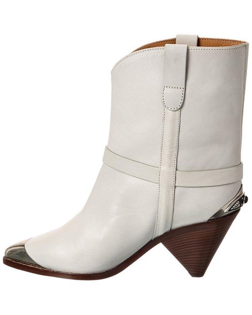 Isabel Marant Leather Boot in White | Lyst UK